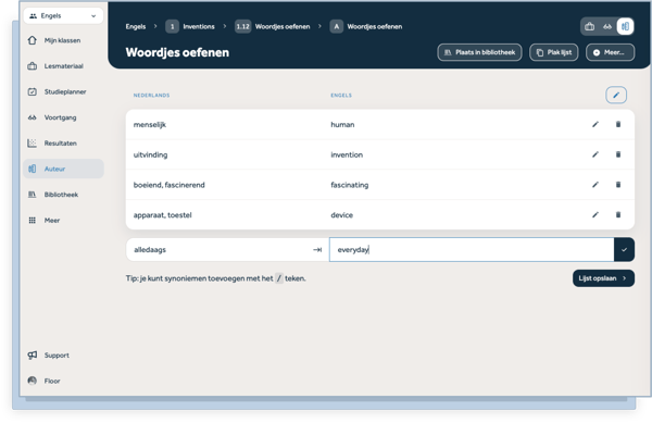 Woordjes en begrippen oefenen in Learnbeat